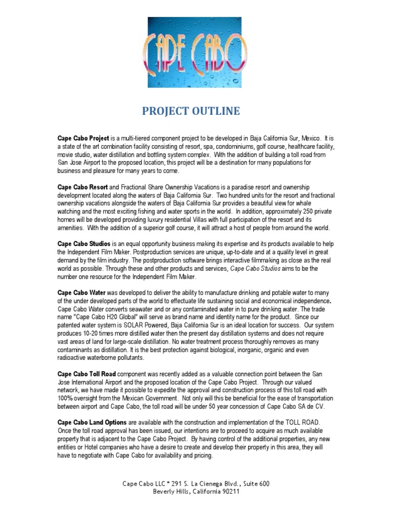 Cape Cabo Outline 2008 | PDF | Resort | Water