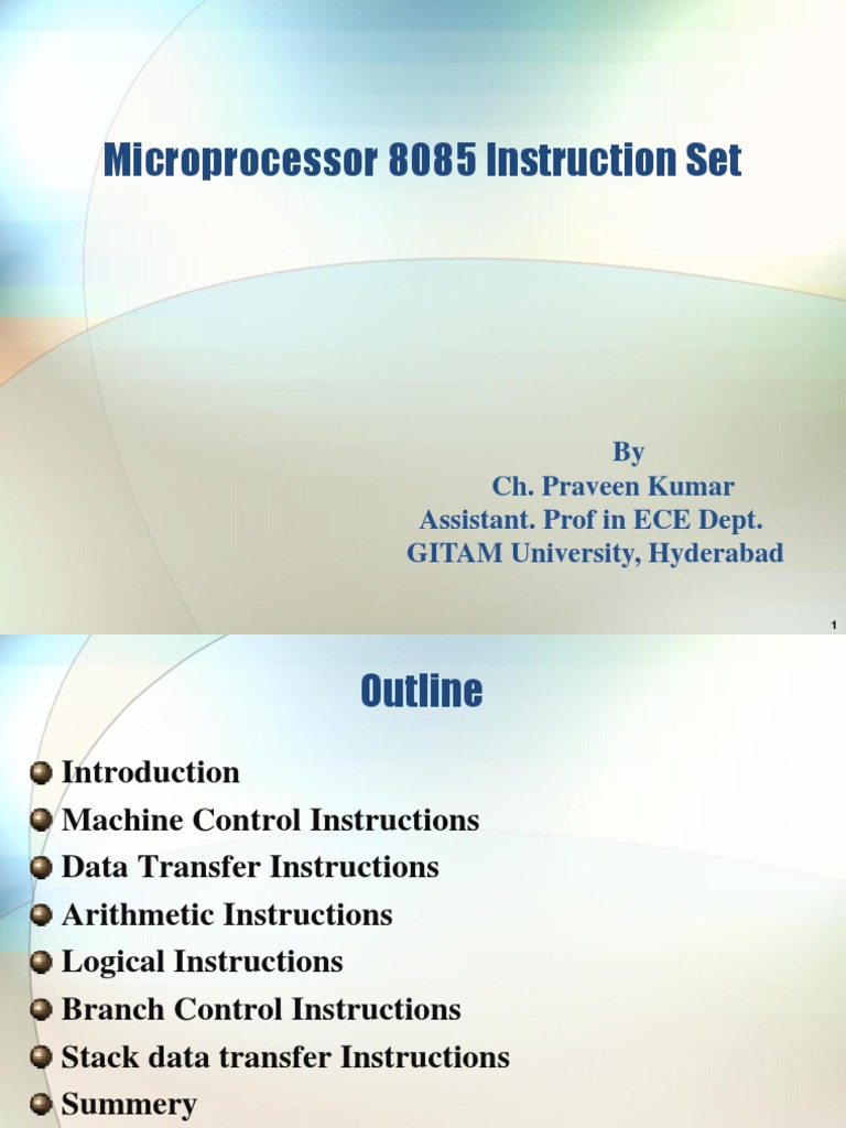 8085 Instruction Set | PDF | Instruction Set | Subroutine