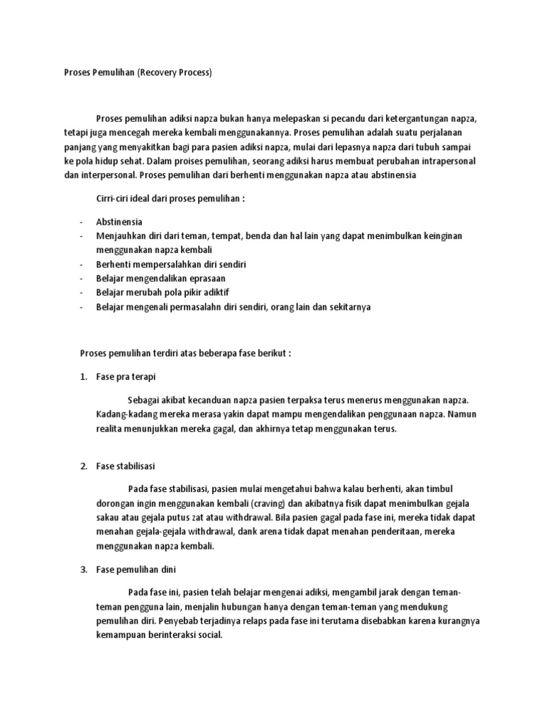Proses Pemulihan | PDF