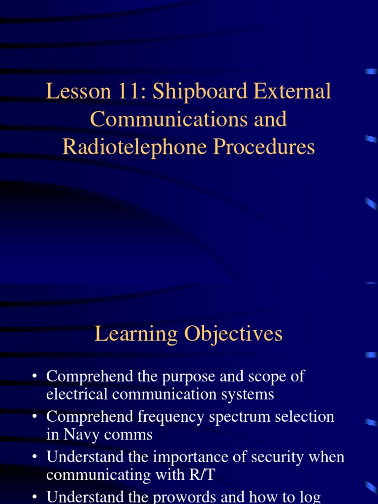 8-Shipboard External Communications | PDF | Very High Frequency | Radio