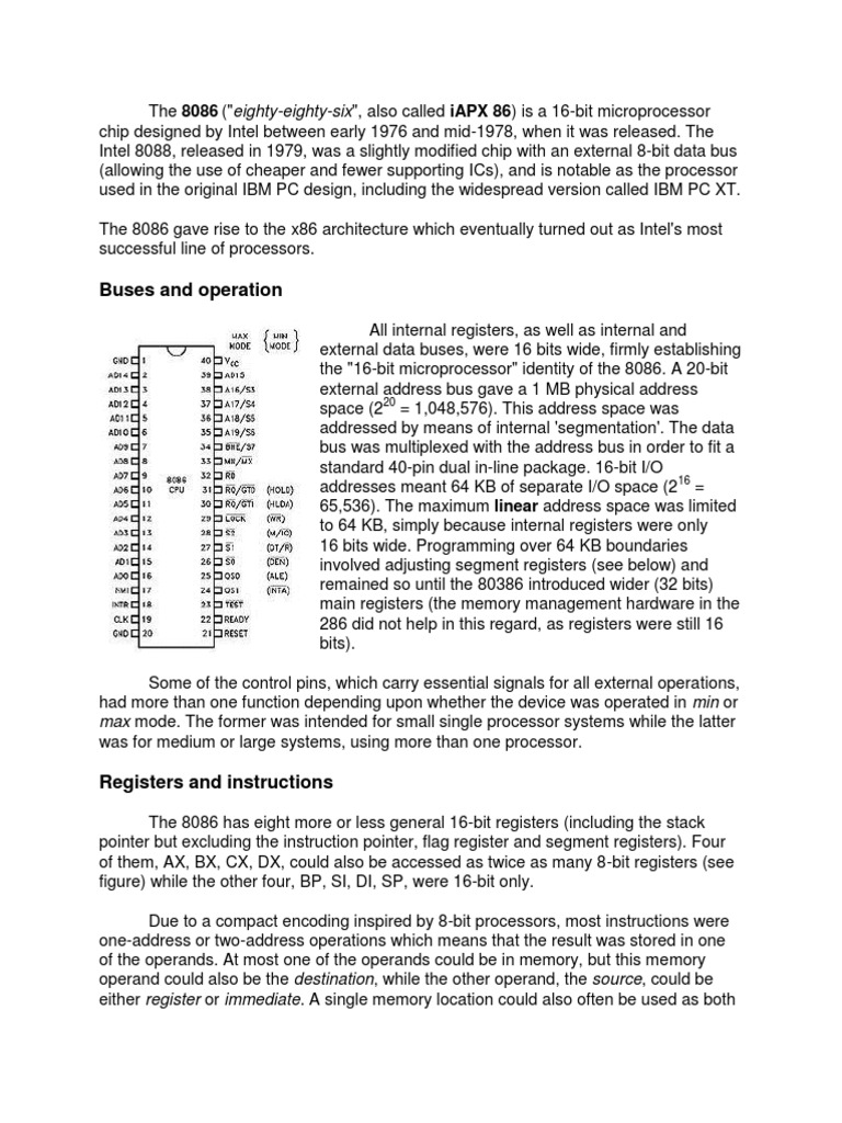 The 16-bit 8086 Microprocessor | PDF | Integrated Circuit ...