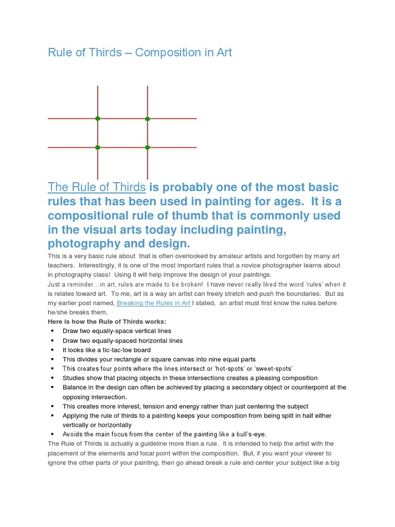 Art Composition: Rule of Thirds | PDF