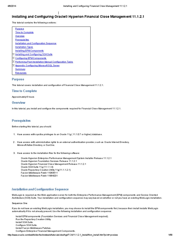 Installing and Configuring Financial Close Management 11.1.2 | PDF ... Installing and Configuring Financial Close Management 11.1.2 | PDF ...