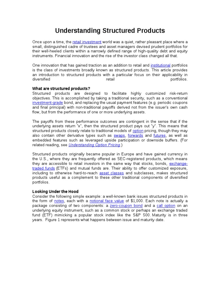 Understanding Structured Products | PDF | Bonds (Finance) | Stocks