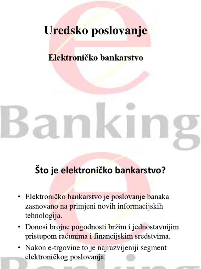 Elektronicko Bankarstvo | PDF