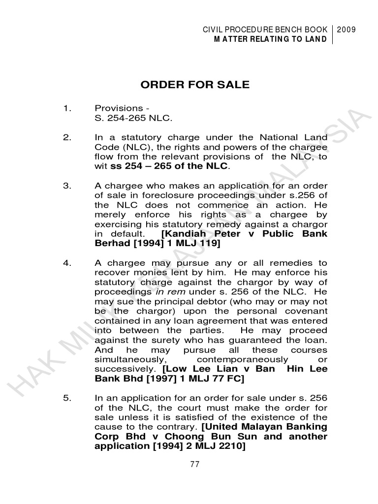 Order For Sale | PDF | Civil Law (Legal System) | Business Law