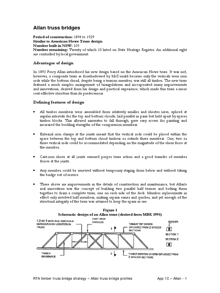 Appendix 1c Bridge Profiles Allan Trusses | PDF | Truss | Bridge