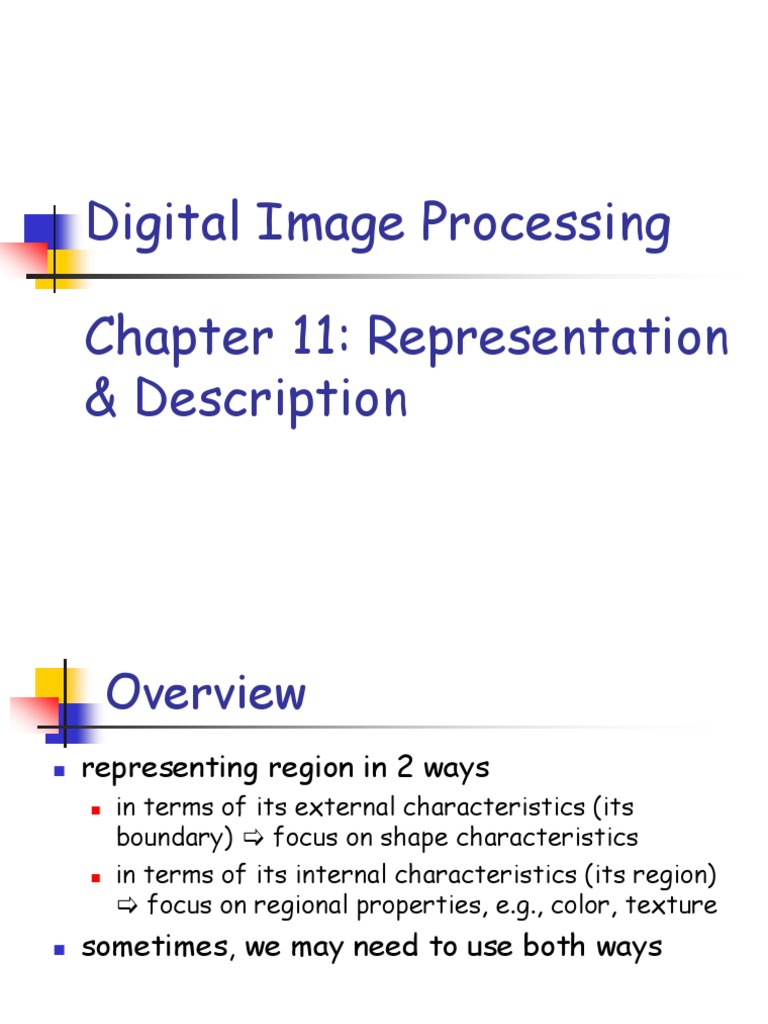 Chapter 11: Representation & Description Digital Image Processing | PDF | Image Segmentation | Space