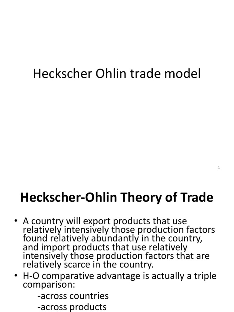 Heckscher-Ohlin Trade Model Explained | PDF | Business | Finance ...