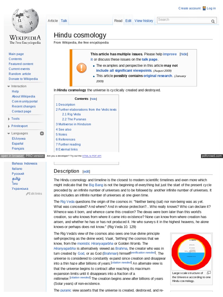 Hindu Cosmology | PDF | Indian Religions | Hindu Literature
