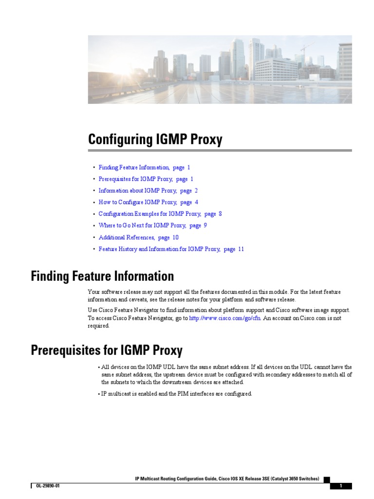 Configuring Igmp Proxy Finding Feature Information Pdf Ip Address