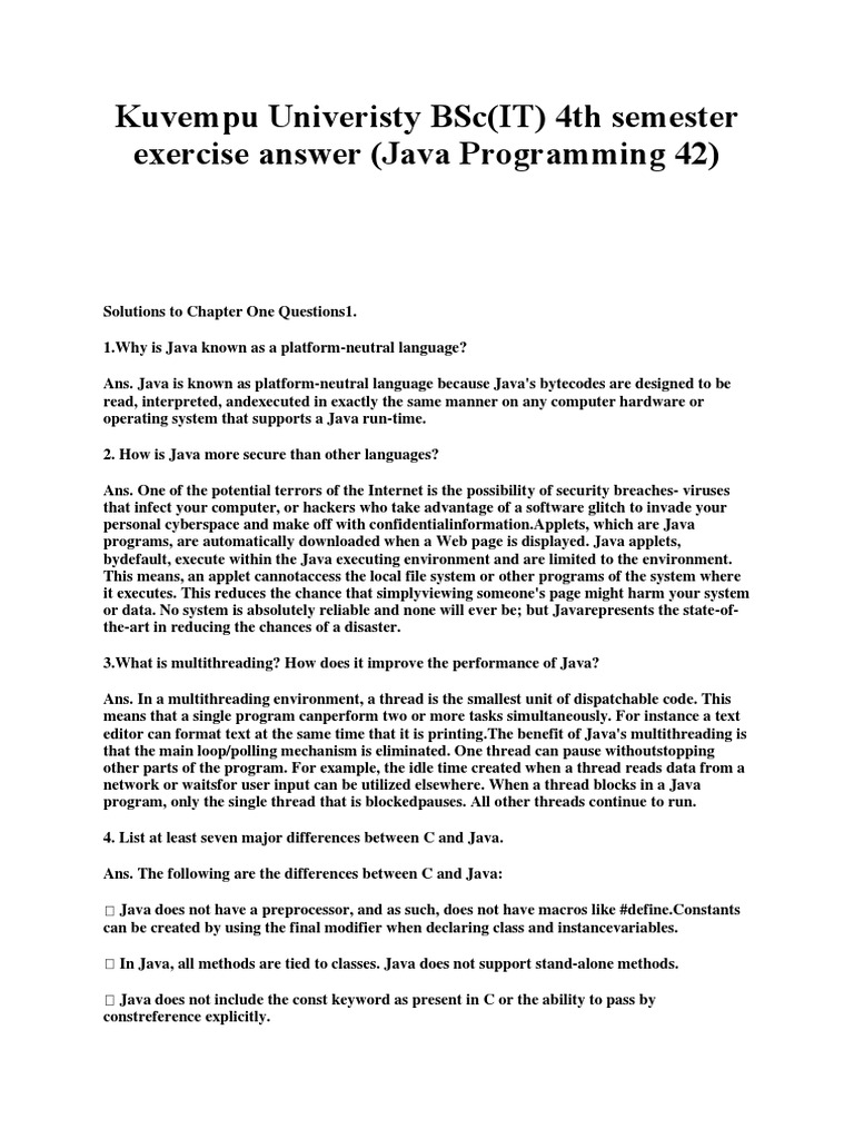 Java Programming Bscit 42 Pdf Inheritance Object Oriented Programming Class Computer 