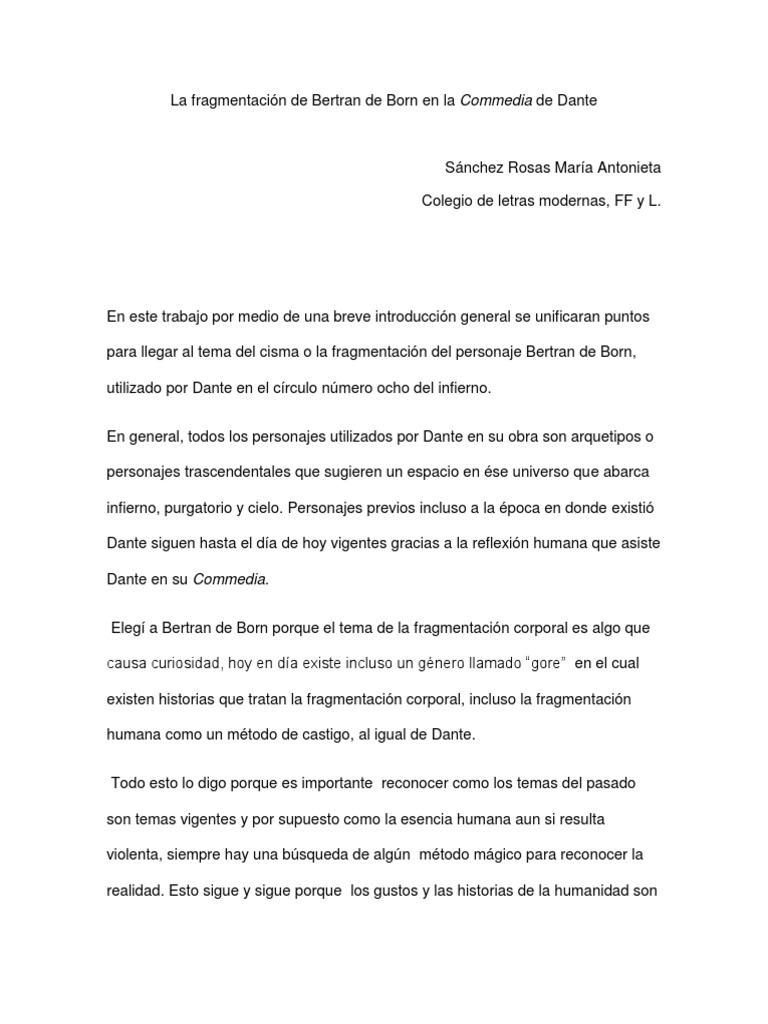 El Octavo Círculo Del Infierno de Dante | PDF | Dante Alighieri | Infierno