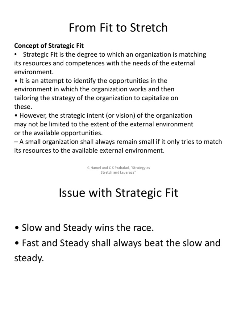 From Fit To Stretch: Concept of Strategic Fit | PDF | Strategic ...