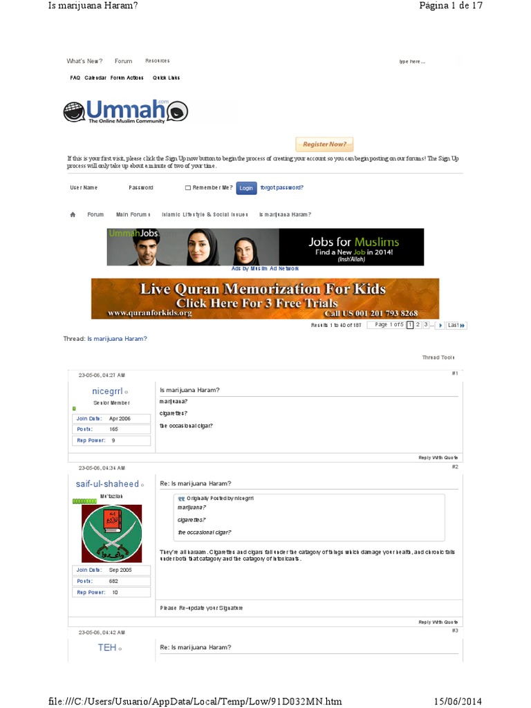 Is Marijuana Haram | PDF | Substance Abuse | Psychoactive Drugs