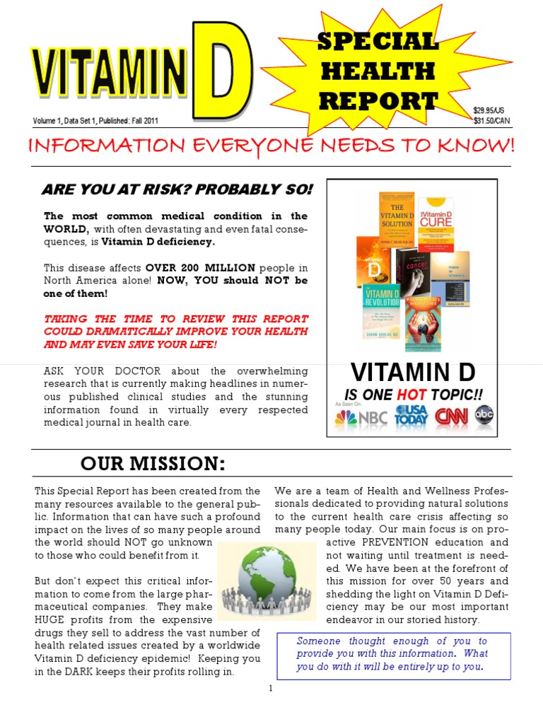 VITAMIN D - SPECIAL REPORT | Vitamin D | Prostate Cancer