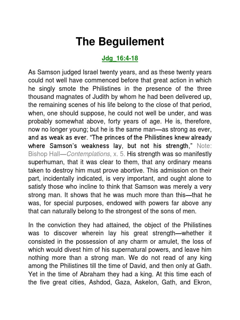 The Beguilement | PDF | Weaving | Samson