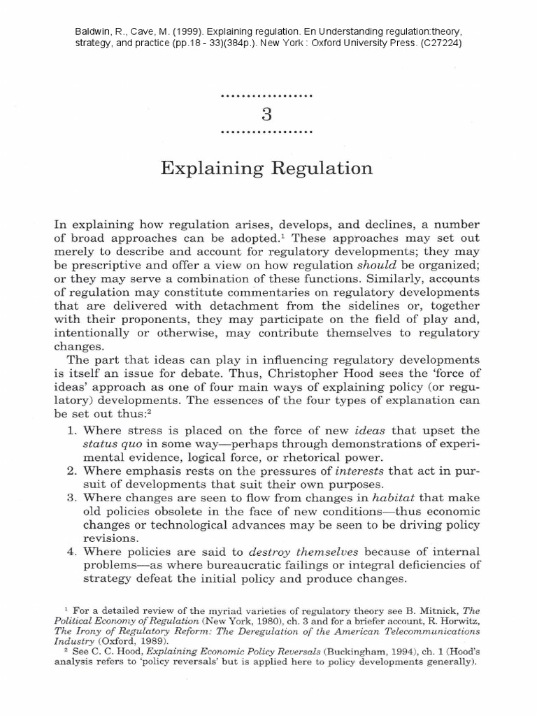 Explaining Regulation | PDF | Deregulation | Public Choice