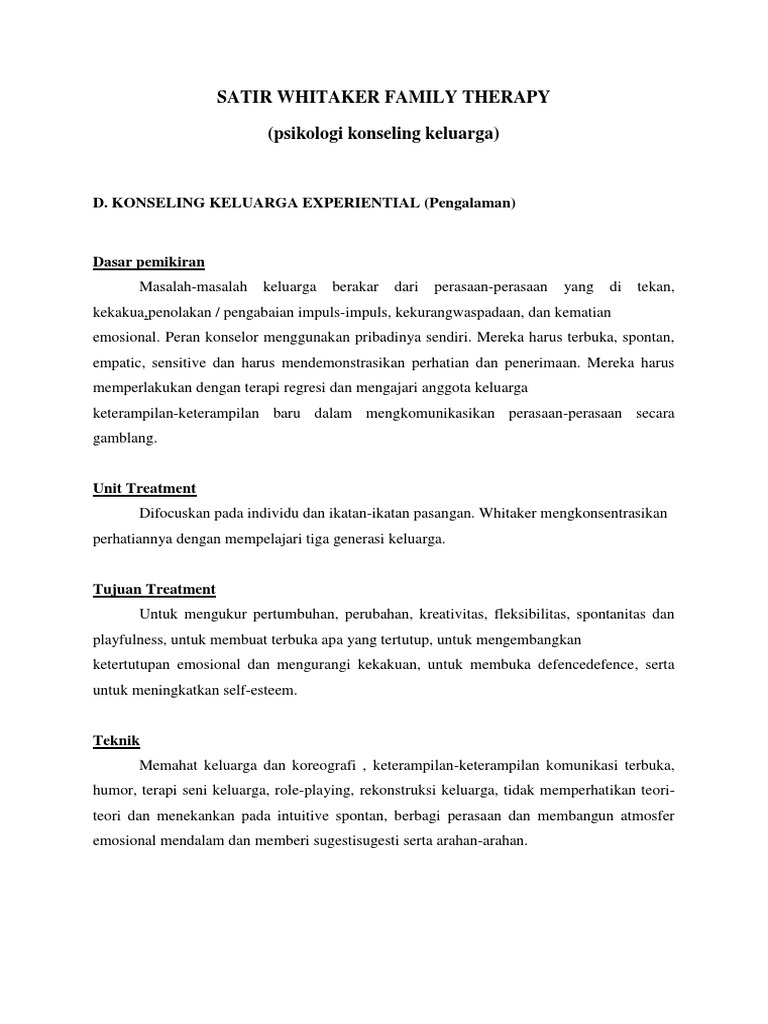 Terapi Keluarga Ekperensial | PDF