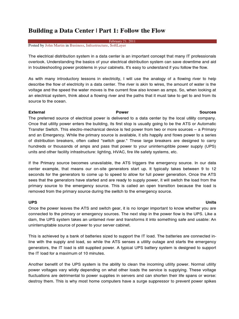 Building A Data Center | PDF | Electric Power Distribution | Data Center