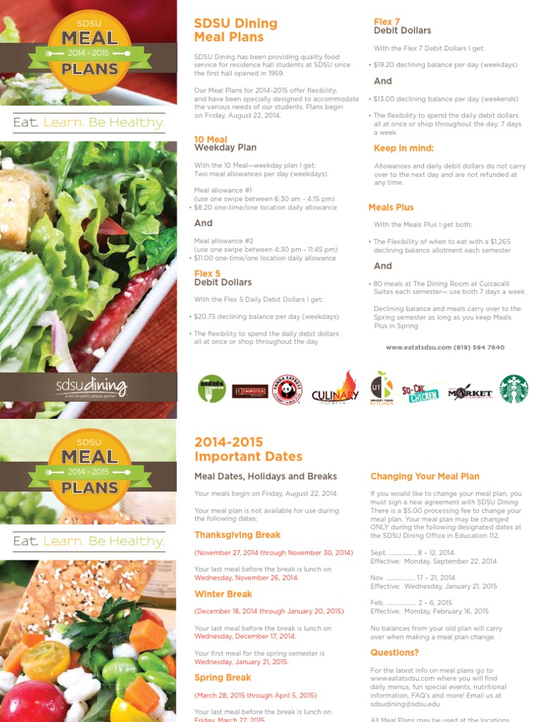 Meal Plan Brochure | PDF | Food And Drink | Foods