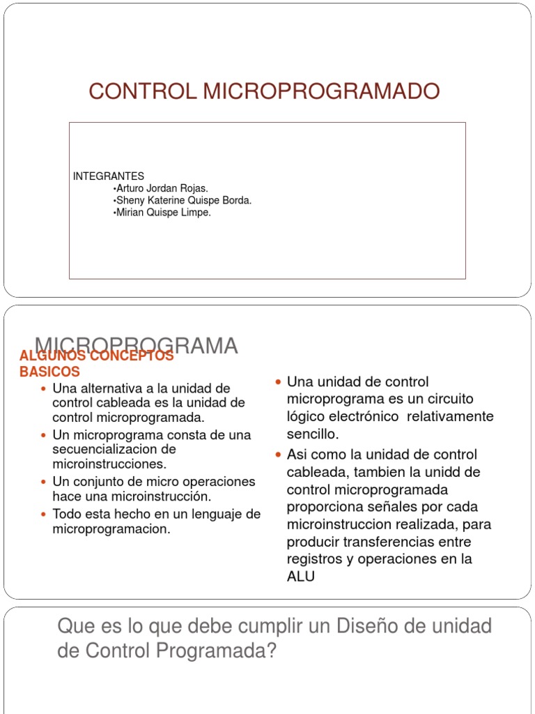 Unidad de Control Microprogramada | PDF | Unidad Central de ...