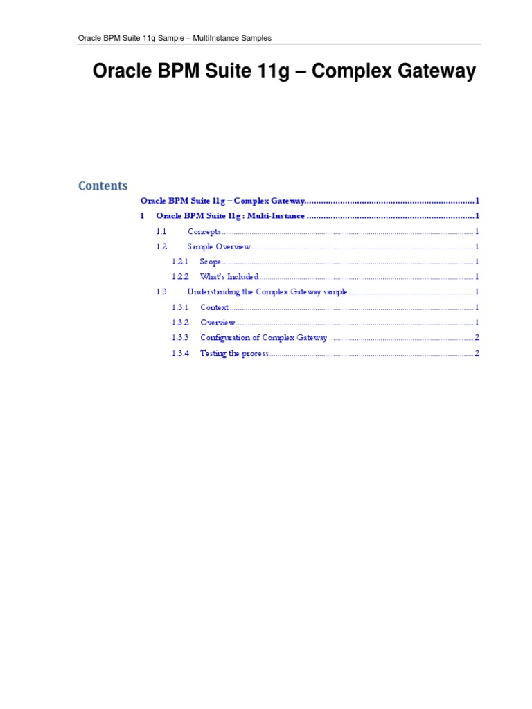 Oracle BPM Suite 11g Sample - Complex Gateway aborts active paths | PDF | Areas Of Computer ...