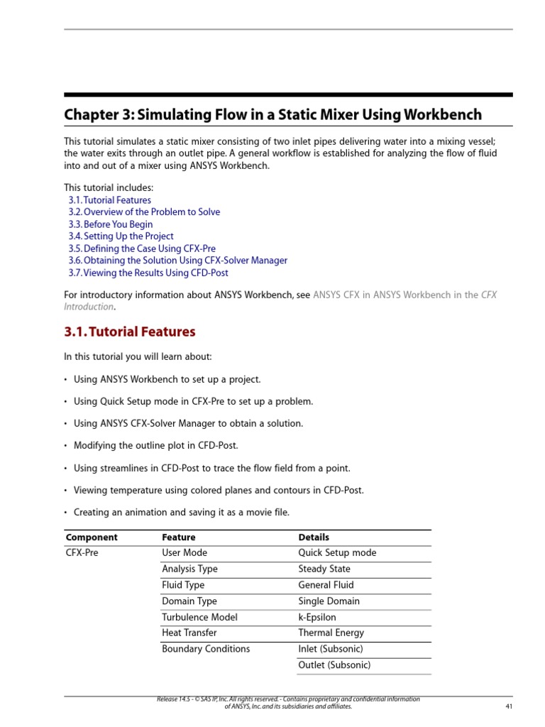 Chapter 3: Simulating Flow in A Static Mixer Using Workbench | PDF | Fluid Dynamics | Turbulence