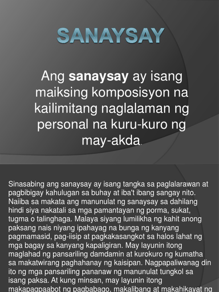 Sanaysay | PDF