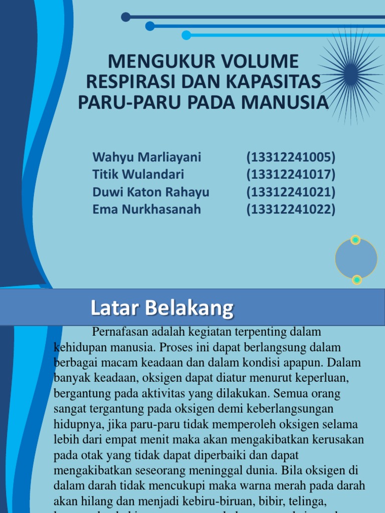 Mengukur Volume Respirasi Dan Kapasitas Paru-Paru Pada Manusia | PDF
