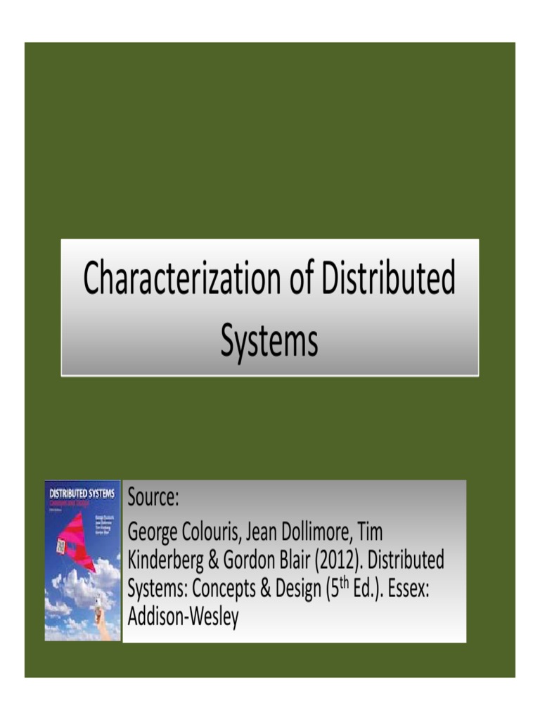 W2 - 1 - Characterization of Distributed Systems-01 | PDF | Teaching ...