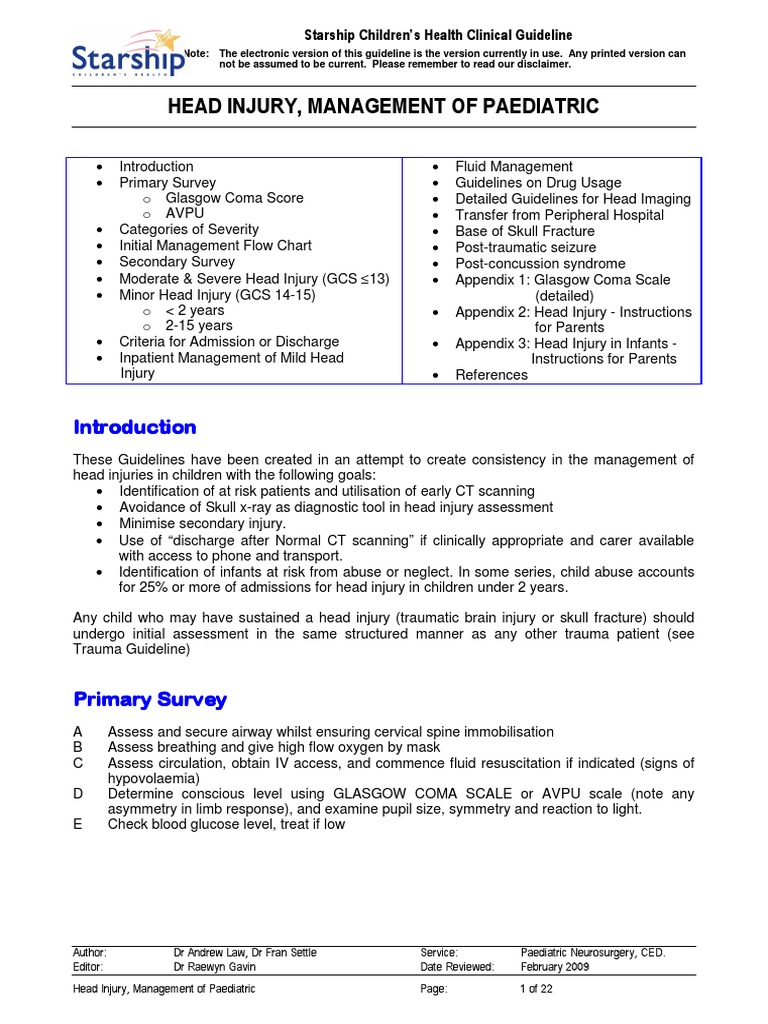 Head Injury Management of Pediatric | Traumatic Brain Injury | Concussion