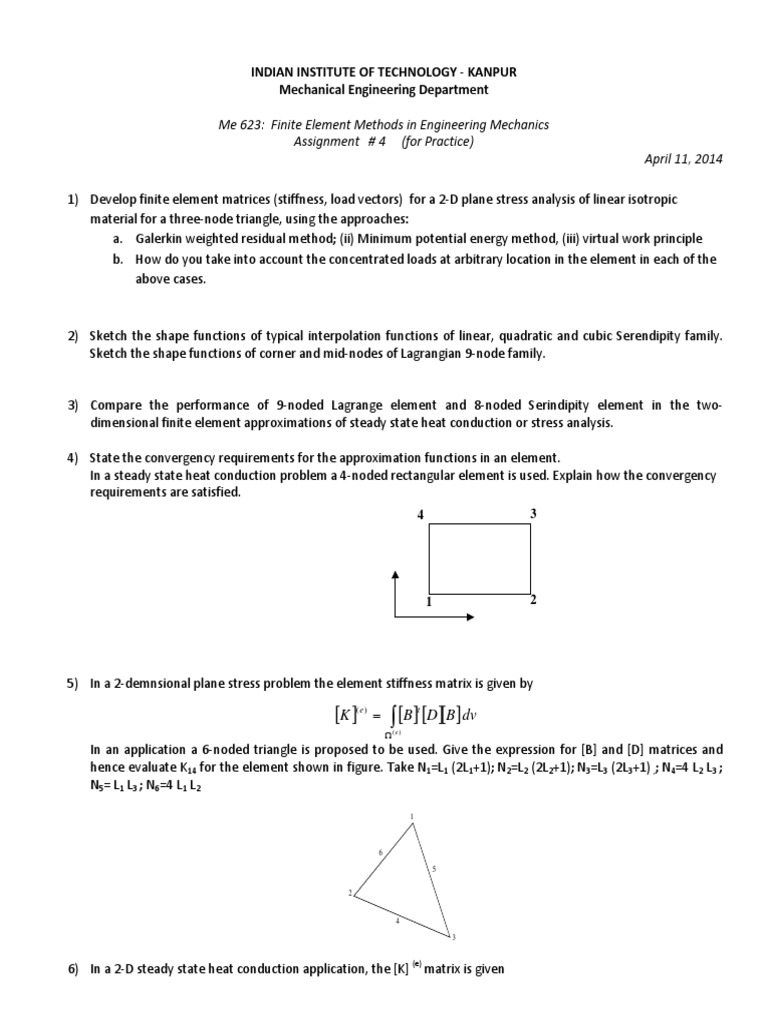 Assignment 4 Pdf Matrix Mathematics Finite Element Method