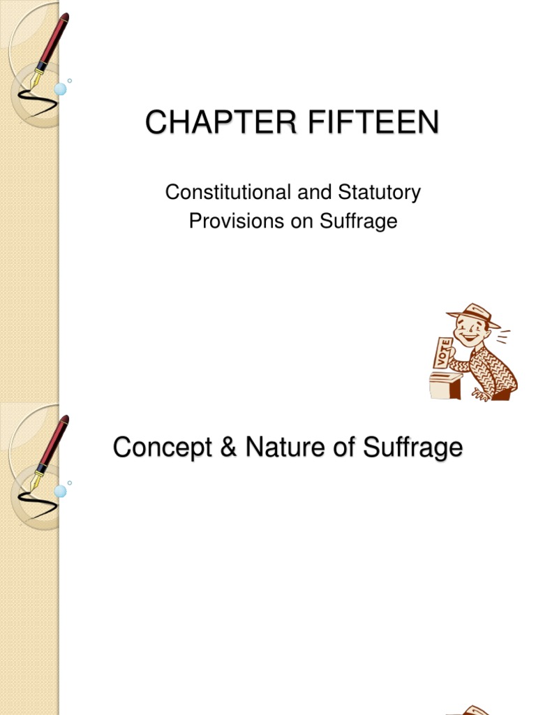Suffrage: Constitutional & Statutory Provisions | PDF