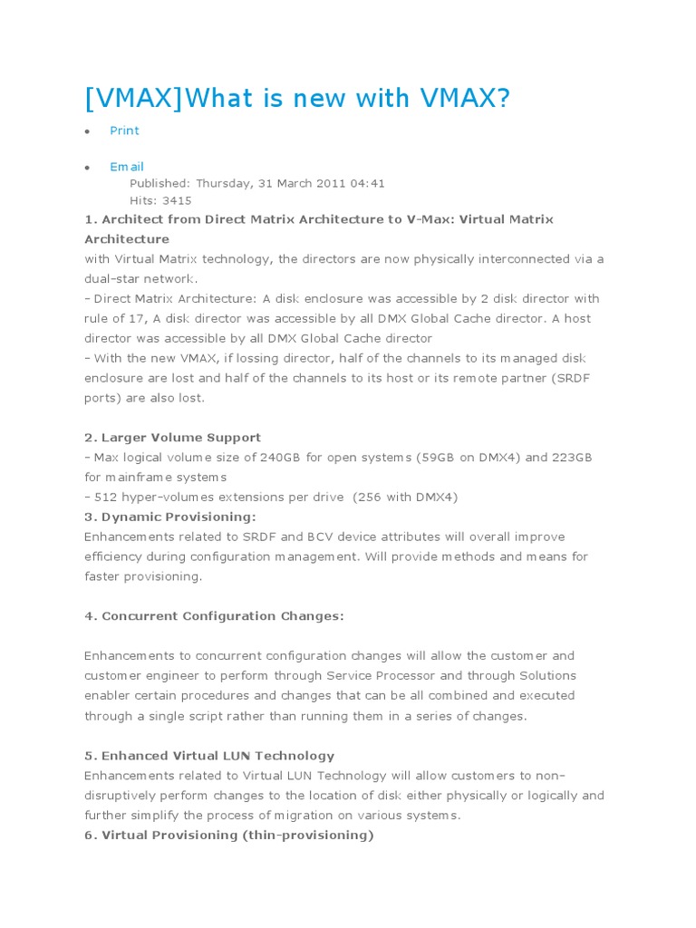 (VMAX) What Is New With VMAX?: Print Email | Download Free PDF ...