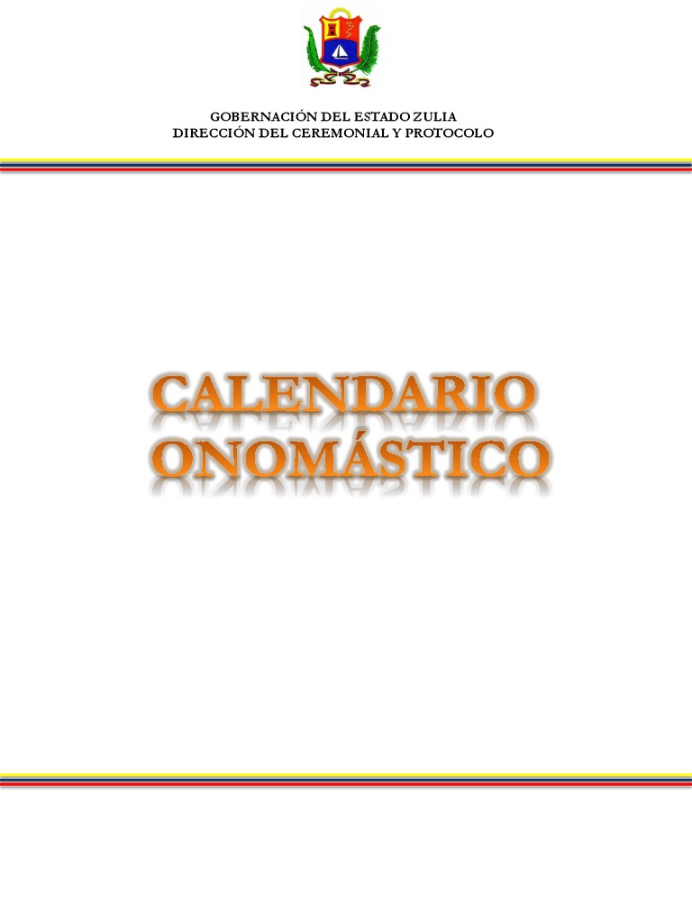 Calendario Onomastico | PDF | Venezuela | Iglesia Católica