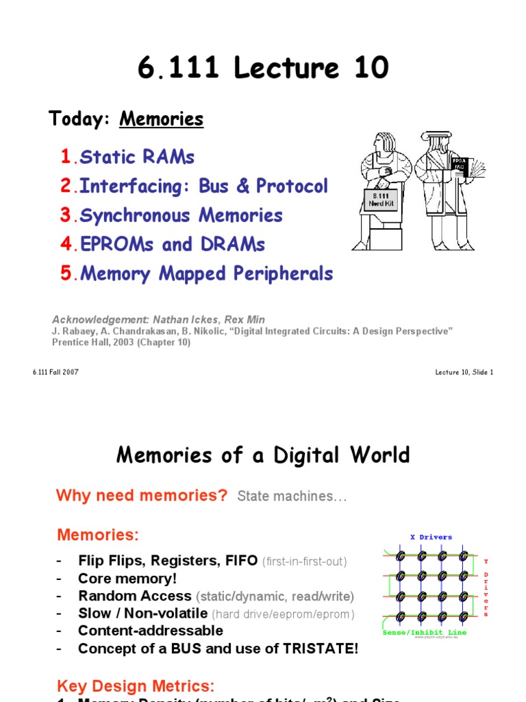 Verilog L10 Mit Pdf Dynamic Random Access Memory Random Access Memory