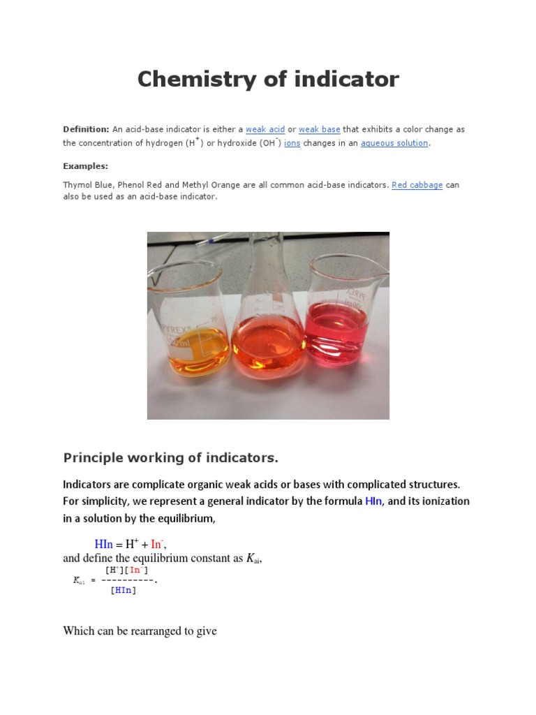 Indicators | Titration | Ph
