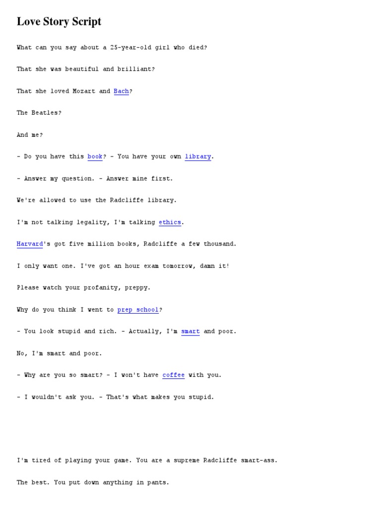 Love Story Script | PDF