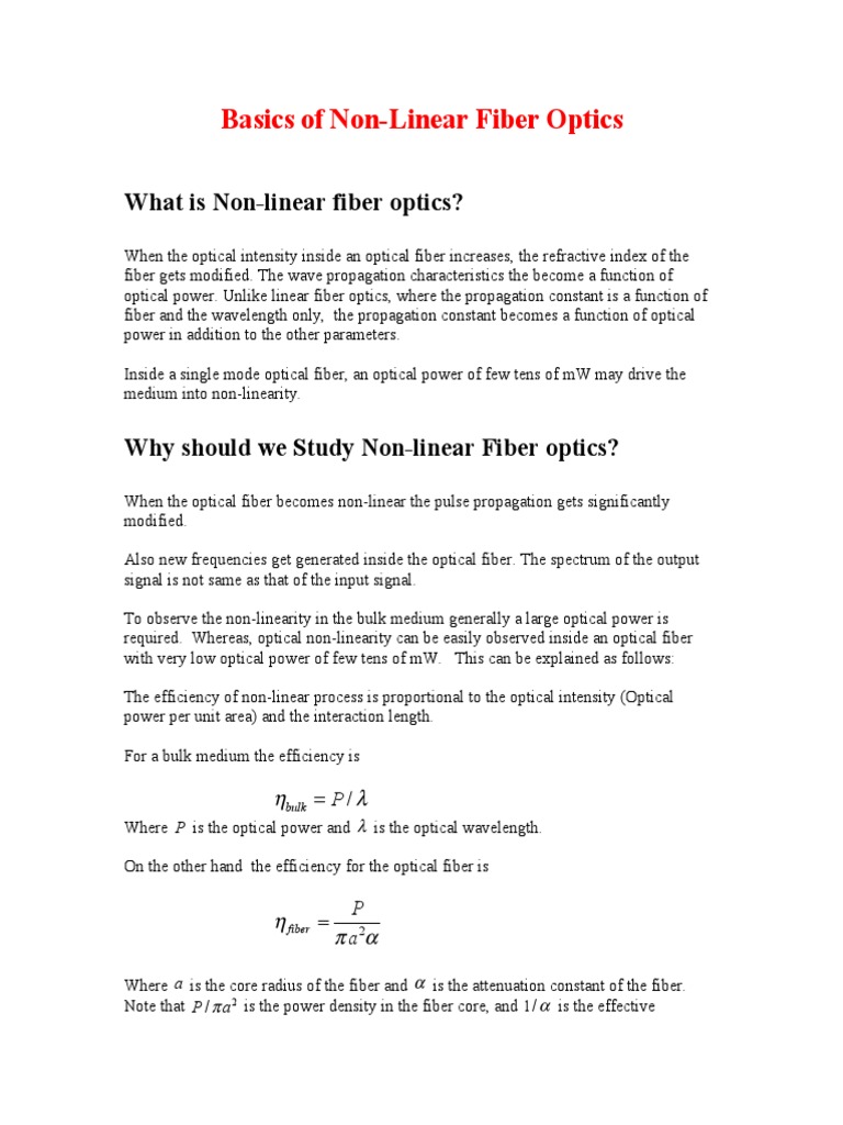 Understanding Non-Linear Fiber Optics: A Guide to Kerr Nonlinearity ...