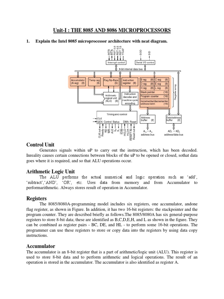8085 and 8086 Microprocessor Guide | PDF | Instruction Set | Central Processing Unit