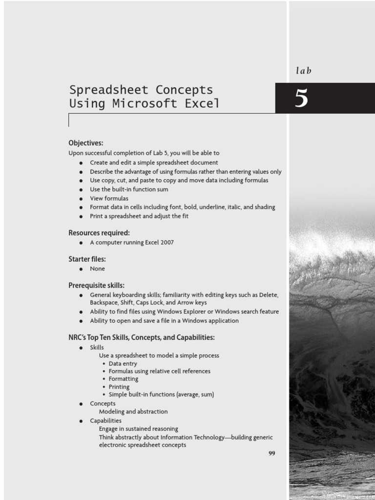 Excel Lab Exercise | PDF | Spreadsheet | Microsoft Excel