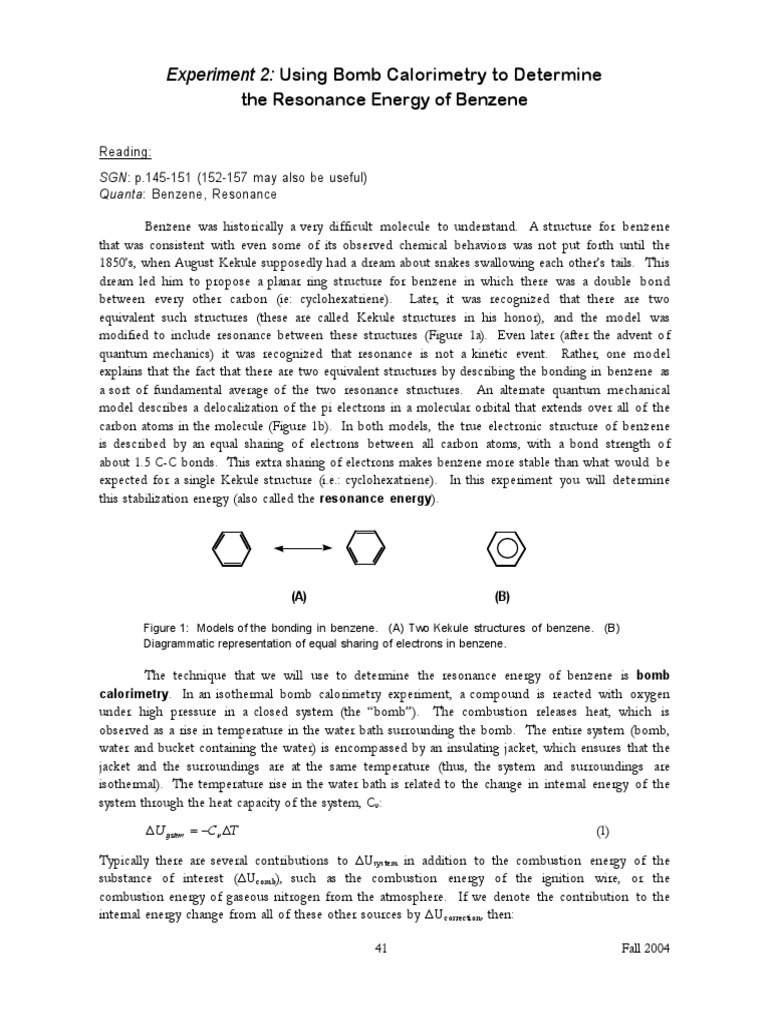 Chm313 Expt2 Bomb | PDF | Combustion | Enthalpy