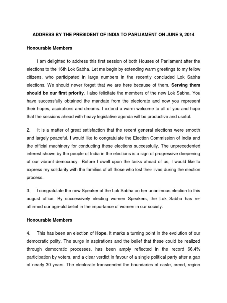 President Speech | Judge | Infrastructure