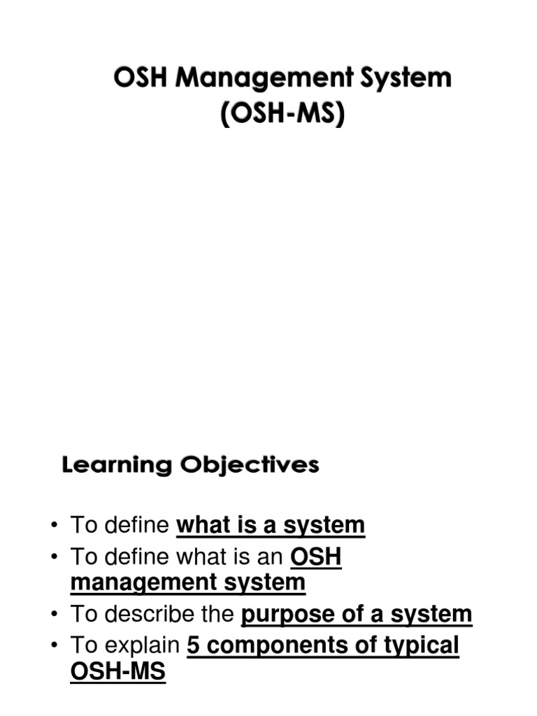 OSH Management System | Occupational Safety And Health | Safety