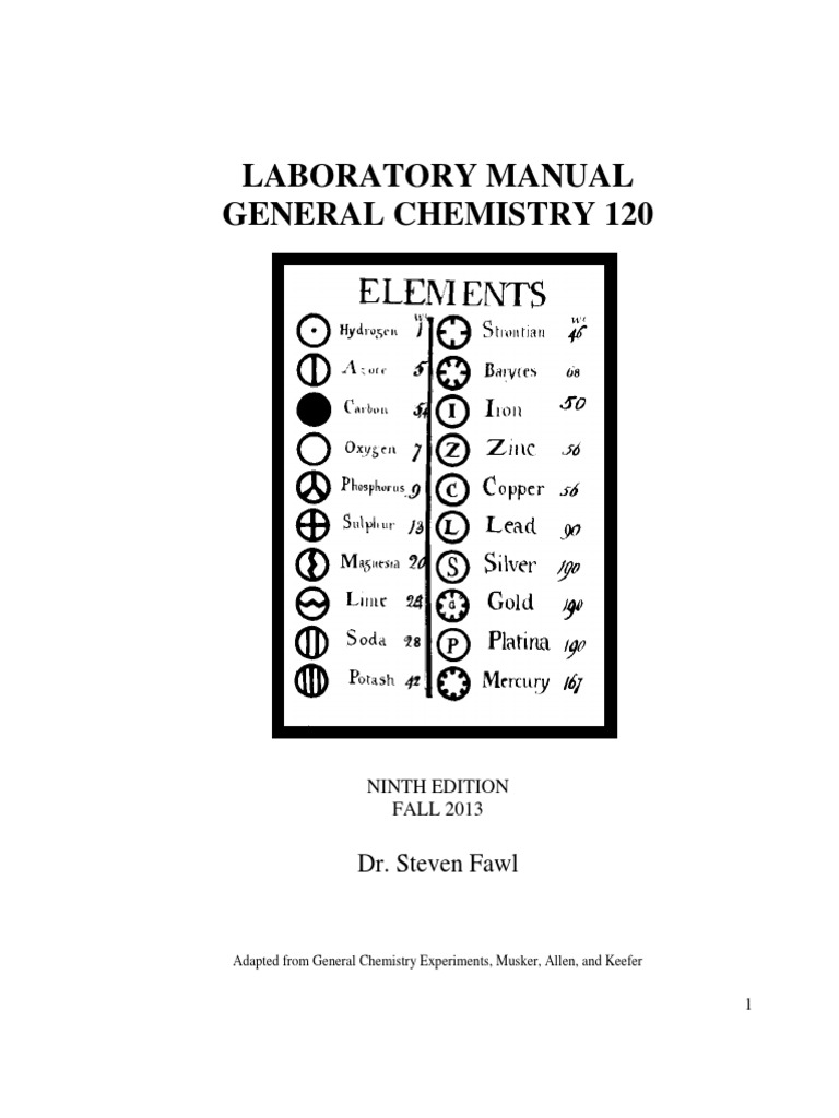 Laboratory Manual and Answer Key - 2013 | PDF | Chemistry | Physical ...