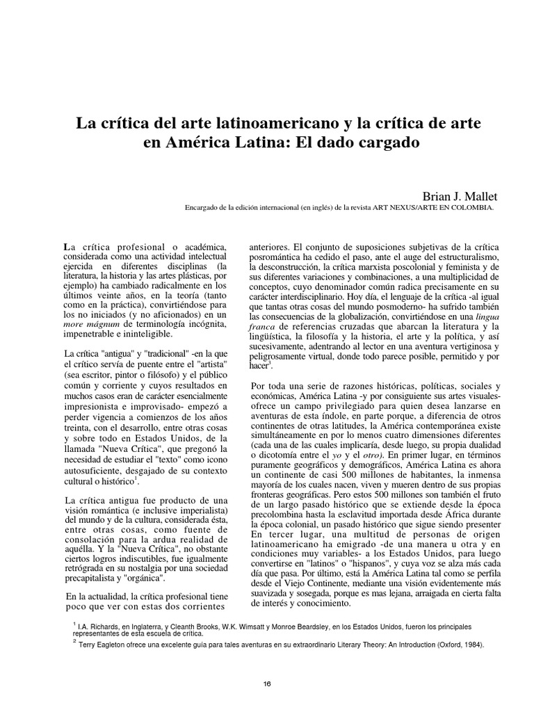 Critica de Arte Latinoamericano | PDF | Crítica literaria | America latina