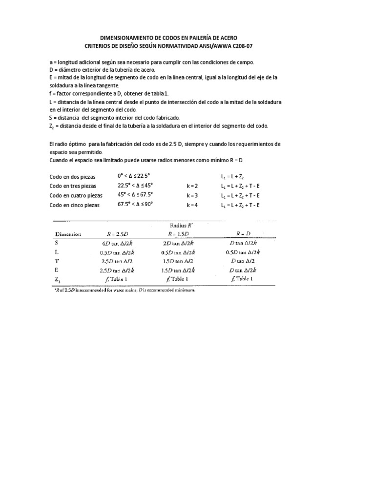 Codos Acero AWWA C208 | PDF
