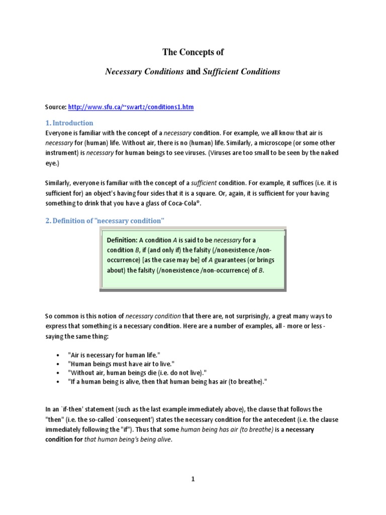 The Concepts of Necessary Conditions and Sufficient Conditions ...