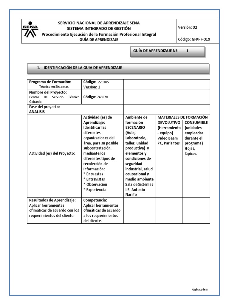 GFPI-F-019 Formato Guia de Aprendizaje WORD | PDF | Microsoft Word | Microsoft Office